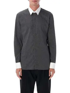 TOM FORD Diamond Print Cotton Classic Fit Shirt - Black