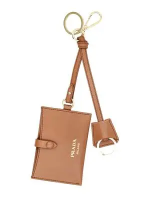 Prada Leather Cardholder Keychain - Brandy