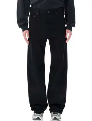 Balenciaga Curved Knee Denim Pants - Black