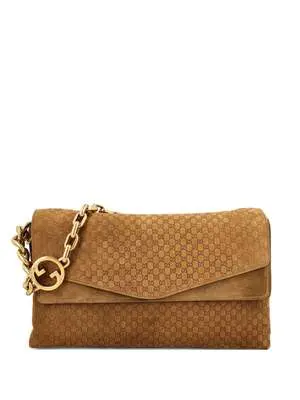 Gucci Mini Gg Embossed Leather Bag With Chain Strap - Brown