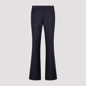 Etro Wool Bootcut Trousers Pinstripe Print - Blue