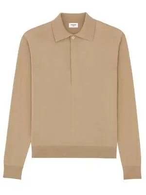 Saint Laurent Half Button Pocket Polo Sweater Size - Beige