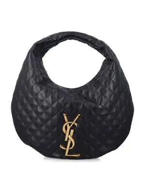 Saint Laurent Icare Hobo In Quilted Nappa - Black
