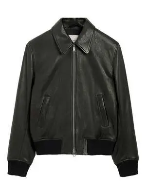 AMI Paris Zip-front Leather Jacket