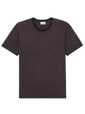 Saint Laurent Cassandre T-shirt In Striped Wool - Black