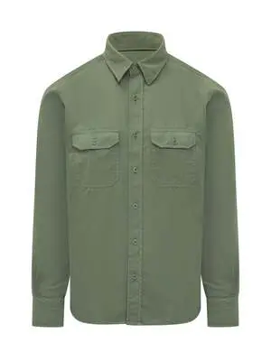 TOM FORD Mini Shirt With Decorative Pocket - Grass