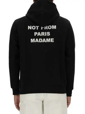 Drole De Monsieur Cotton Sweatshirt With Graphic Print - Black
