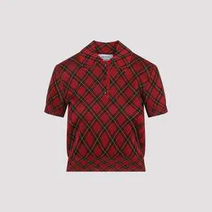 Alexander McQueen Argyle Knit Polo Shirt - Red