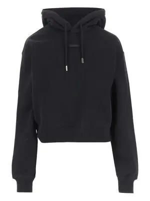 Jacquemus Le Hoodie Grosgrain Cropped Hoodie - Black