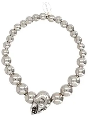 Alexander McQueen Skull Bead Bracelet - Silver