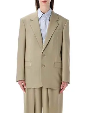 Saint Laurent Tailored Wool And Silk Blend Single-breasted Jacket