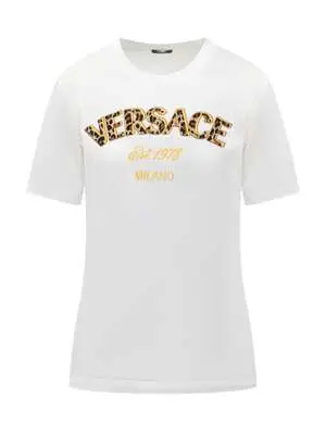 Versace Trendy Graphic T-shirt For Fw24 - White-multicolor