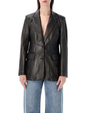 SWORD 6644 Leather Blazer Jacket