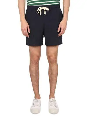 Howlin' Textured Bermuda Shorts With Elastic Waistband - Blue