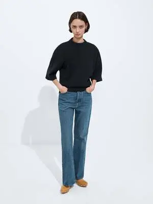 Bottega Veneta Medium Wash High-waist Jeans With Intrecciato Motif