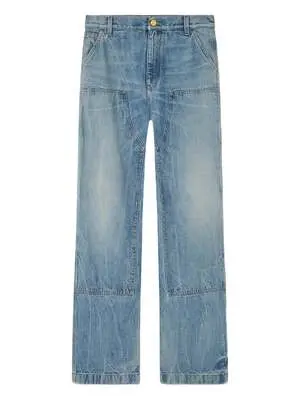 Versace Medusa Biggie Hardware Jeans - Blue