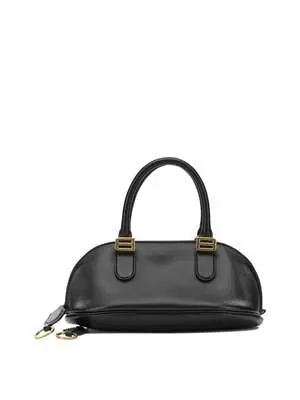 Balenciaga Mini Leather Bolero Top Handle Bag With B Logo Detail - Black