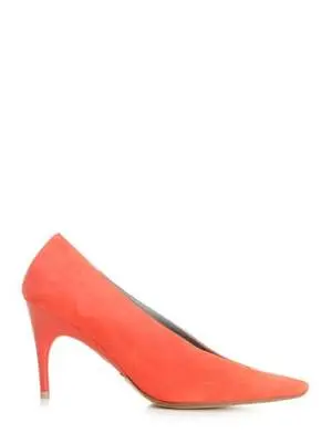 Balenciaga Elevated Heeled Goat Leather Shoes - Red