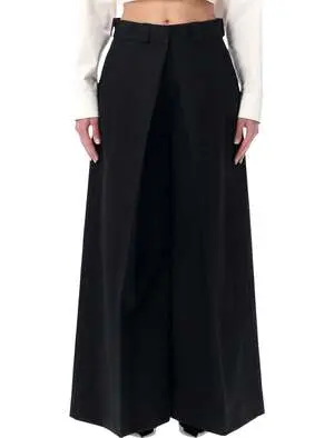Balenciaga Inverted-pleat Trousers - Black