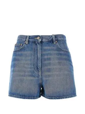Valentino Garavani High-waisted Denim Shorts - Blue