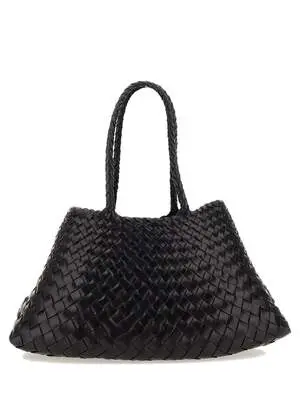 Dragon Diffusion Woven Leather Tote Bag - Black