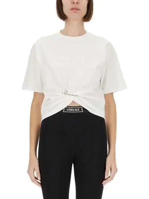 Versace Logo-embroidered T-shirt - White