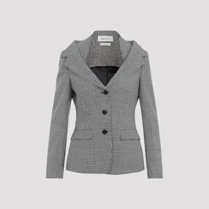 Alexander McQueen Off Shoulder Wool Jacket With Harness Detail - Black
