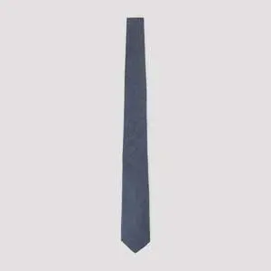 Canali Silk Jacquard Tie With Gold Thread