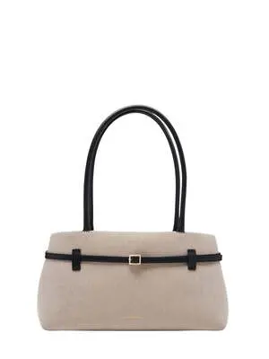 Manu Atelier Mini Calf Leather Tote Bag - Beige