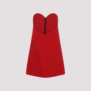 Valentino Garavani Embroidered Wool Mini Dress - Red