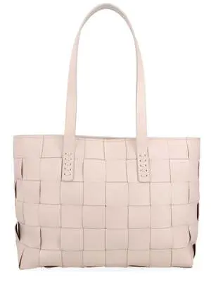 Dragon Diffusion Woven Leather Tote Bag - Beige