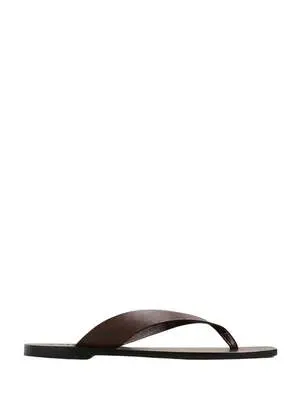 A.emery Elegant Leather Flip-flop Sandals For - Marrone