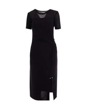 Patrizia Pepe Sheer Yoke Midi Dress With Side Drawstring Detail
