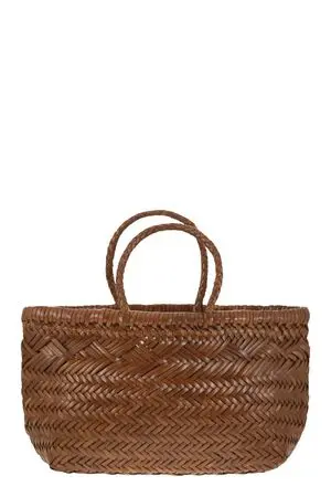Dragon Diffusion Triple Jump Woven Leather Bag - Brown