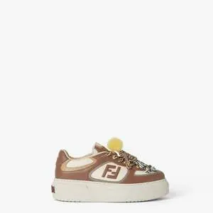 Fendi Leather Sneakers - Beige