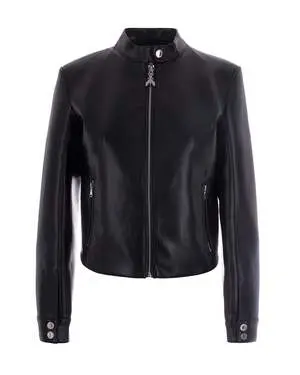 Patrizia Pepe Leather Mini Coat - Nero