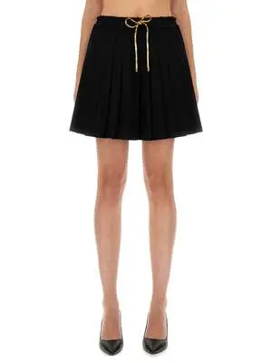 Versace Pleated Drawstring Mini Skirt