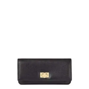 Fendi Way Continental Wallet With Flap And Twist Lock - Nerochoclt