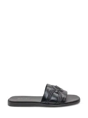 Versace Chic Leather Sandals - Black