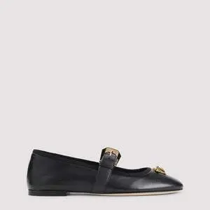 Versace Lamb Leather Ballerinas With Medusa Charm - Black