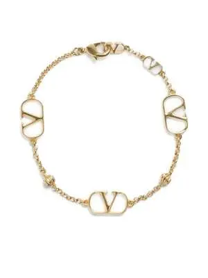 Valentino Garavani Elegant Vlogo Mini Bracelet For - Oro