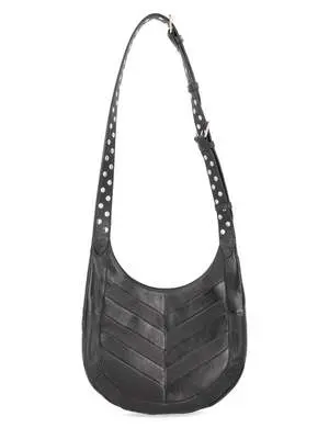 Valentino Garavani Studded Leather Hobo Shoulder Bag - Black