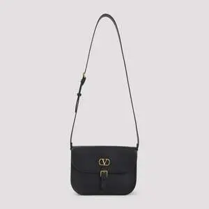 Valentino Garavani Leather Crossbody Bag With Gold Tone Hardware - Black