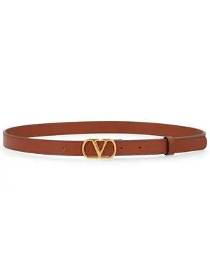 Valentino Garavani Vlogo Signature Reversible Shiny Calfskin Belt - Brown