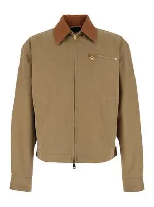 Versace Medusa Hardware Zip-up Jacket - Beige