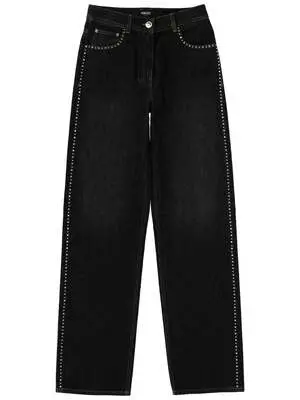 Versace Embellished Wide-leg Jeans