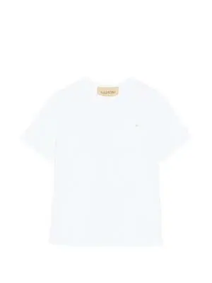 Valentino Garavani Cotton T-shirt With Gold Appliqué Size - Bianco