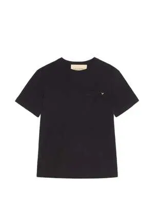 Valentino Garavani Cotton T-shirt With Vgold Reguther Fit Size - Nero