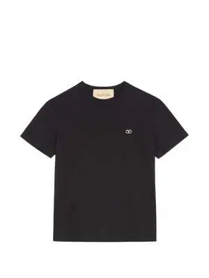 Valentino Garavani Classic Embroidered Regular Fit T-shirt Size - Nero