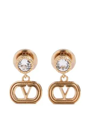 Valentino Garavani Gold-tone Vlogo Drop Earrings - Oro